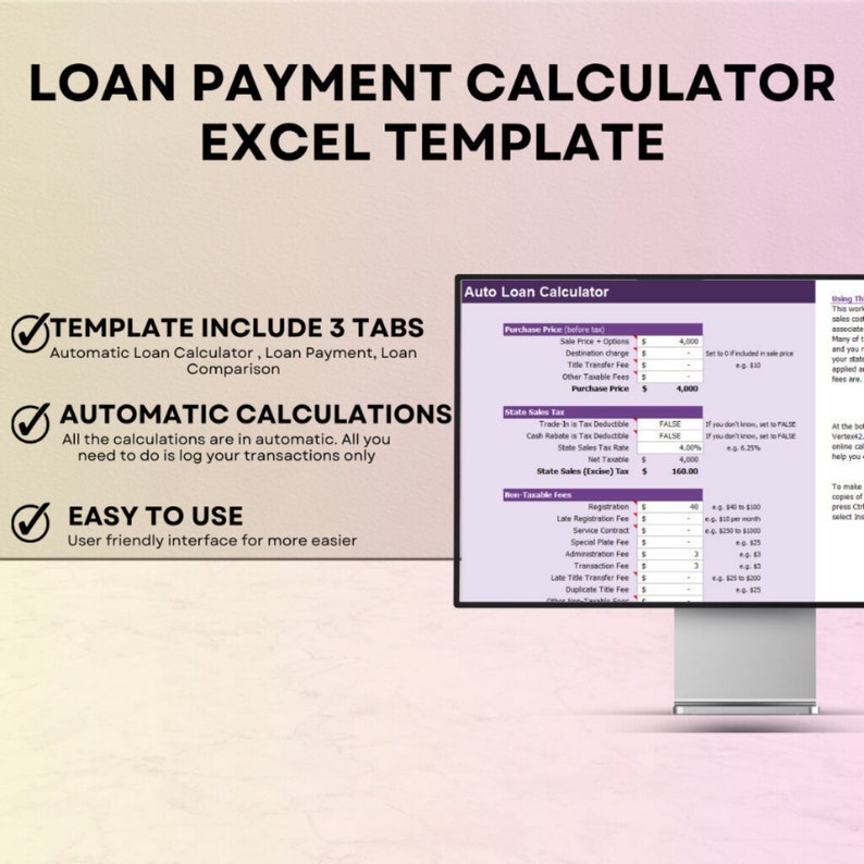 Excel Template Ready to Use Loan Payment Calculator Excel Template ...
