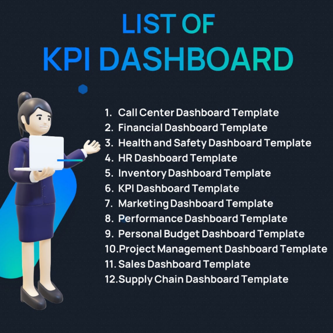 Excel Template 12 Sets KPI Dashboard Excel Template - Fully Editable ...