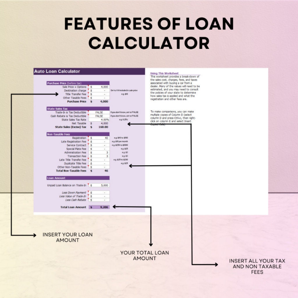 Excel Template Ready to Use Loan Payment Calculator Excel Template ...