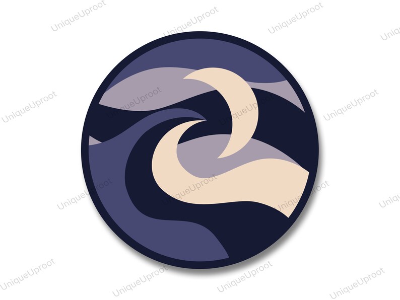 Ocean Wave Svg, Beach Waves Svg, Night Sky Clipart, Crescent Moon Svg ...