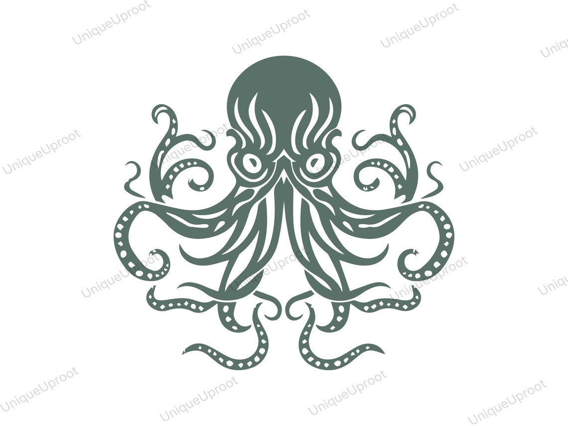 Octopus Logo SVG File - Etsy