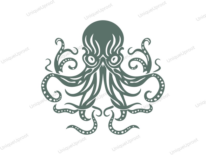 Octopus Logo SVG File - Etsy
