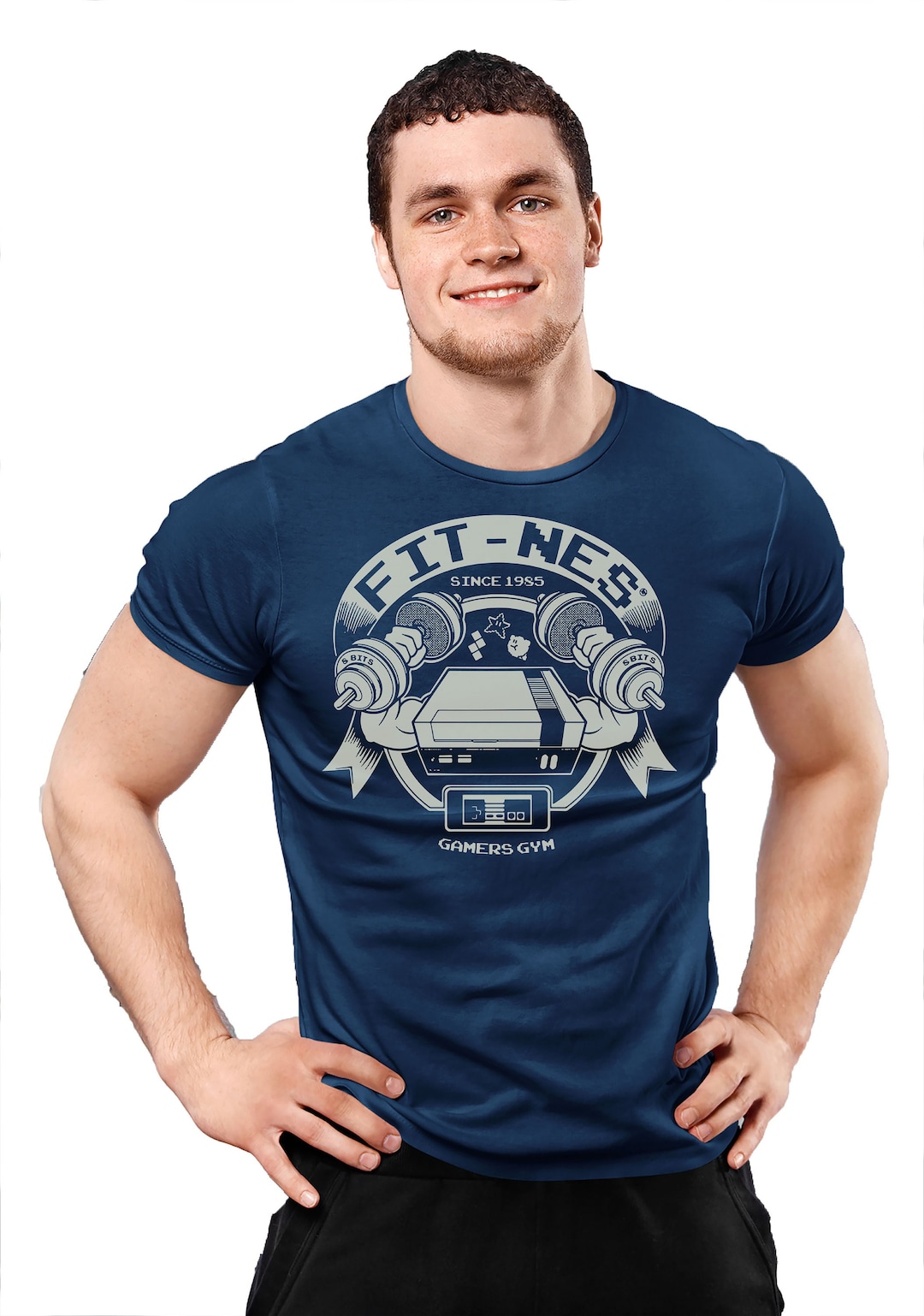 Retro Gamer Gym T-Shirt / Men's Fitness Tee Shirt / Gamers Gym Shirts ...