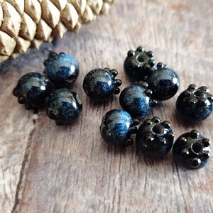 BEAUTIFUL DARK BLUEBERRIES, 1pc Glass Lampwork Blueberry Bead, 10mm ...
