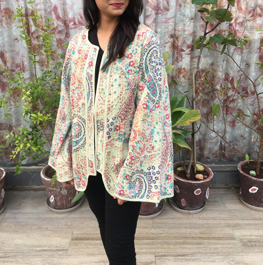Kantha Jackets Vintage Jacket Handmade Cotton Jacket Women Cardigan ...