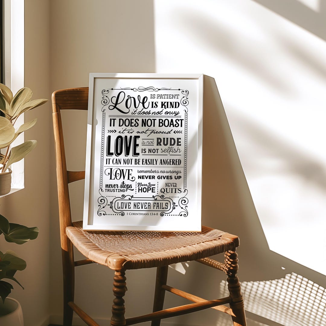 Love is Patient, Love is Kind, Bible Verse Print Kids Christian ...