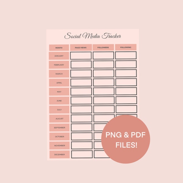 Printable Social Media Tracker - Etsy