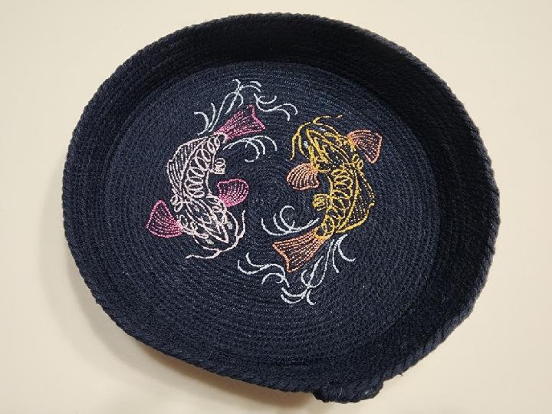 Koi Fish Coiled Rope Bowl - Etsy