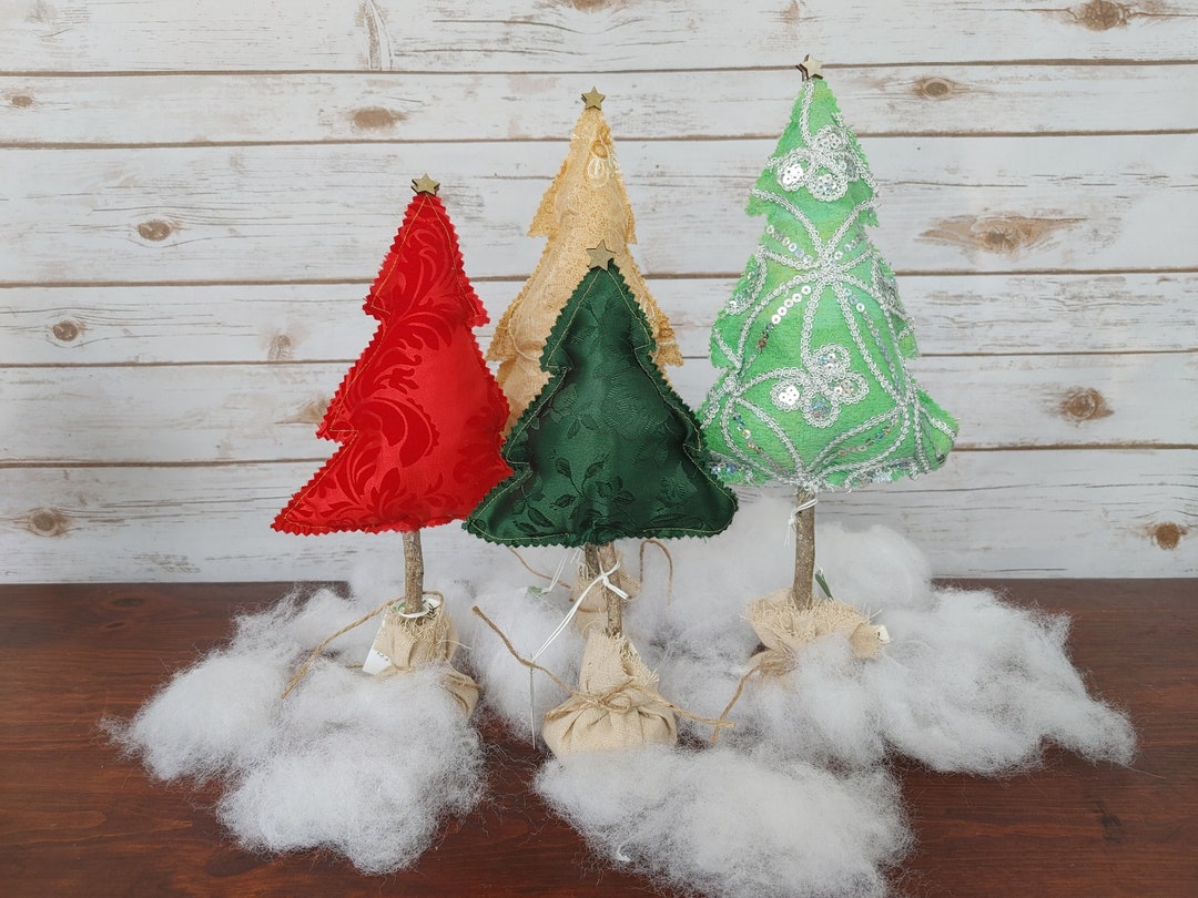 Plush Decorative Christmas Trees - Set of 4 - Etsy