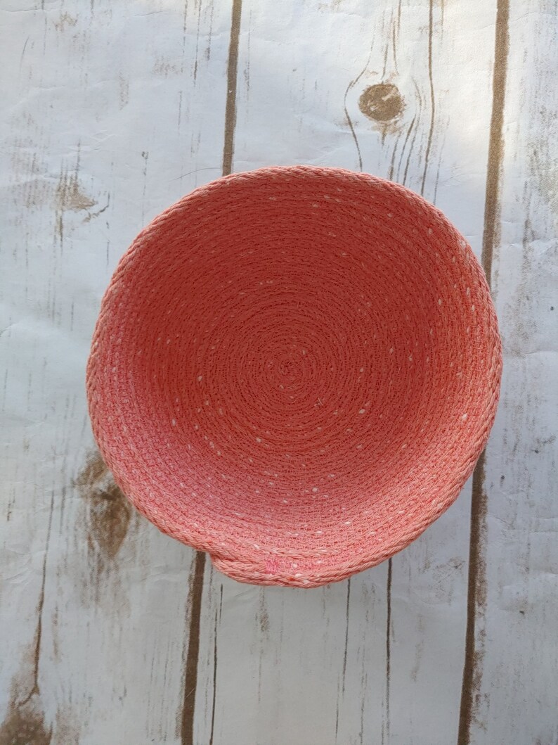Pink Coiled Rope Bowl With Shell Accent - Etsy