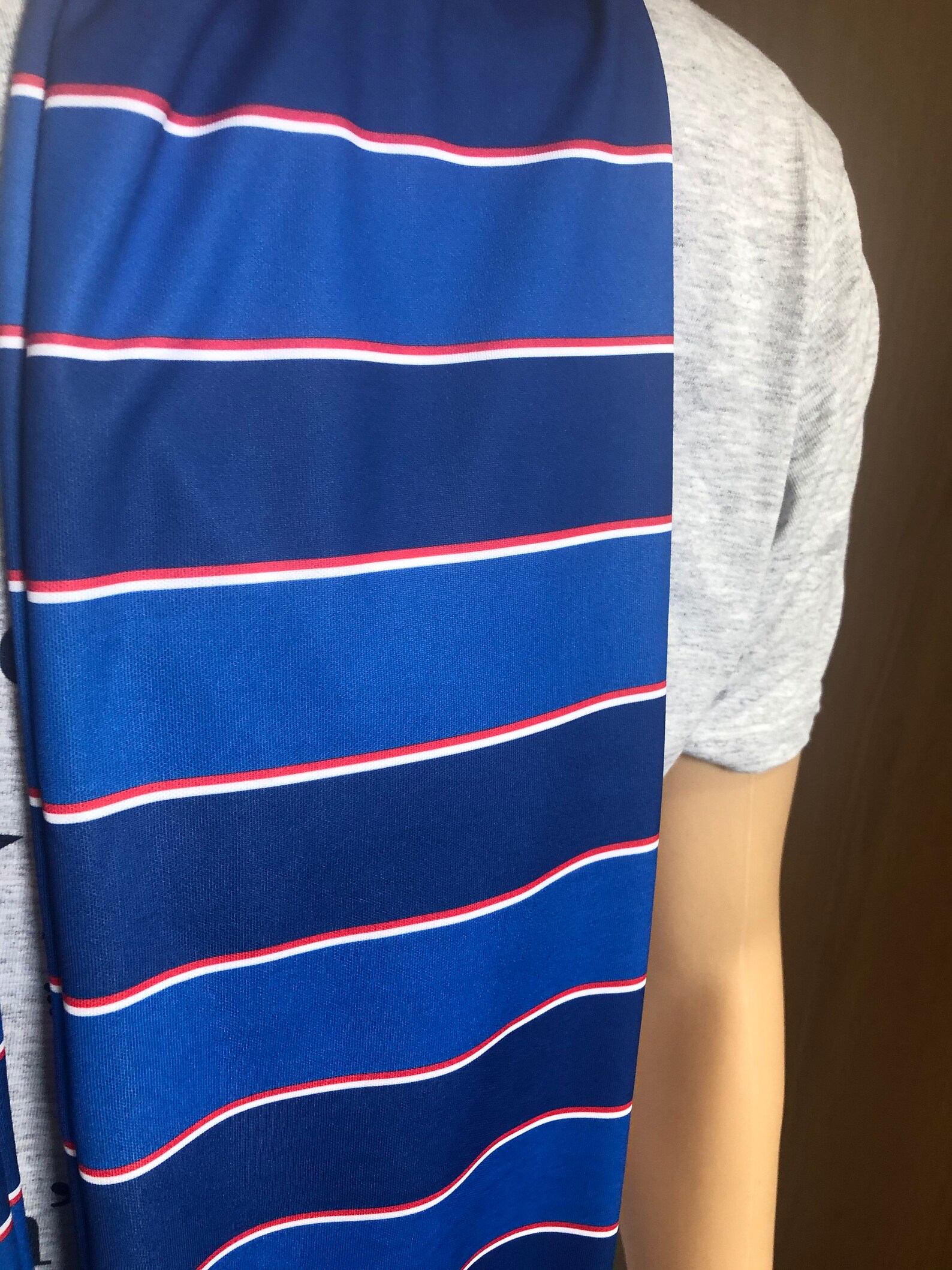 Retro Rangers Scarf Silk Type Red Blue White Football Kit Glasgow Gers ...