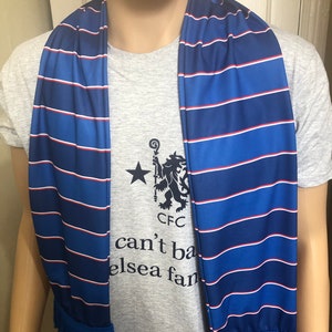 Retro Rangers Scarf Silk Type Red Blue White Football Kit Glasgow Gers ...