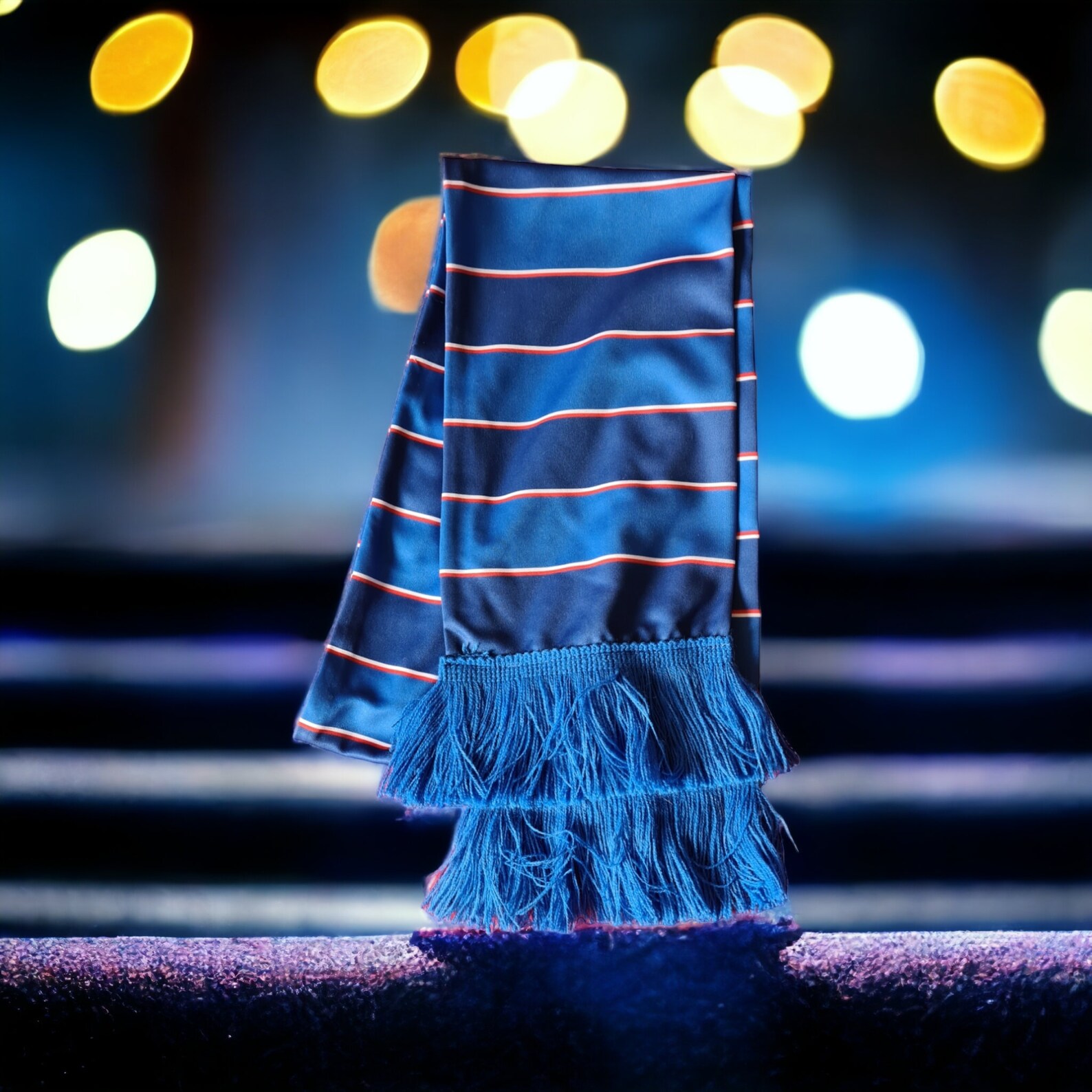 Retro Rangers Scarf Silk Type Red Blue White Football Kit Glasgow Gers ...