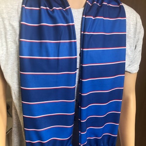 Retro Rangers Scarf Silk Type Red Blue White Football Kit Glasgow Gers ...