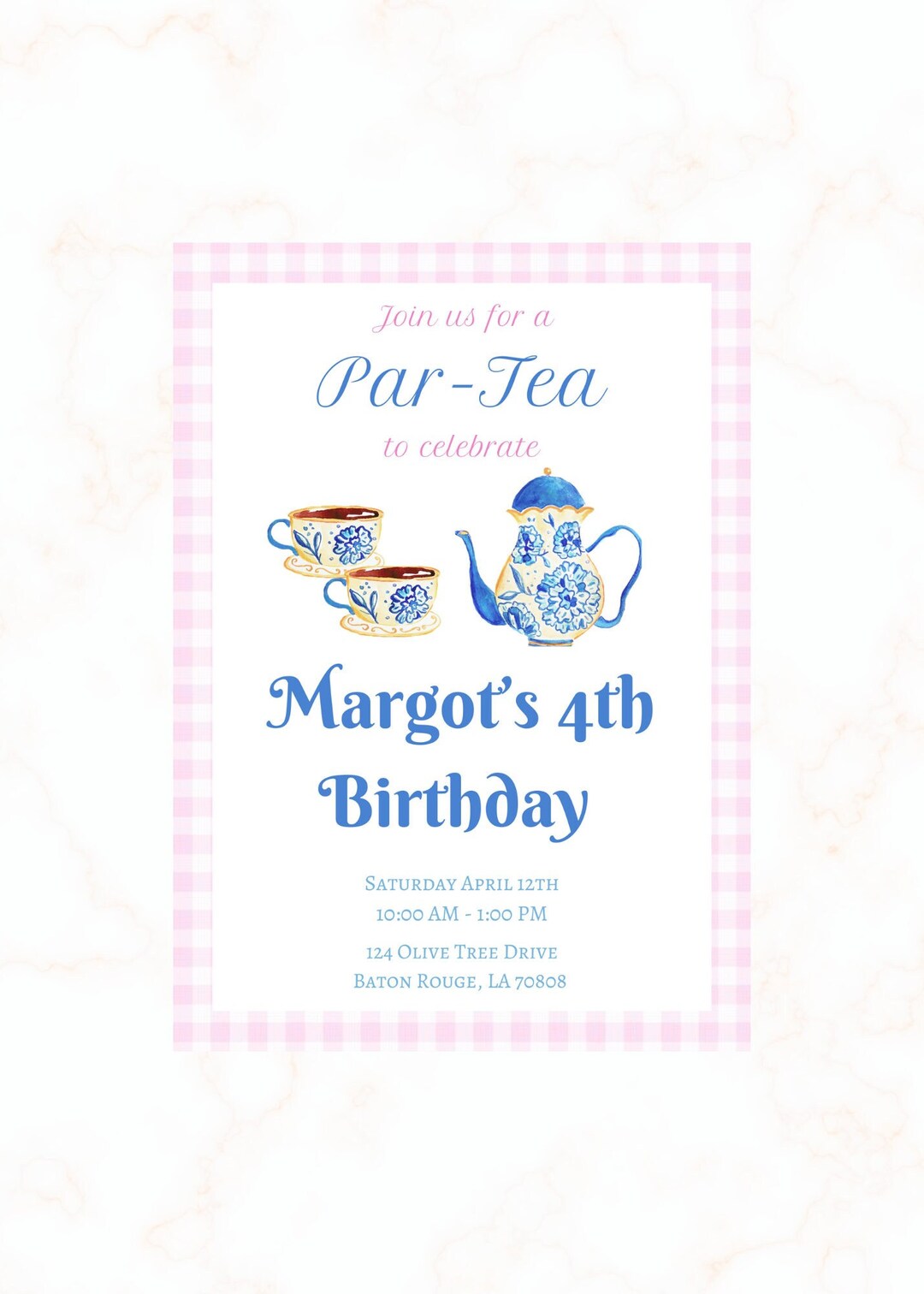 Custom Tea Party Birthday Invitation, Girl Birthday Invite, Join Us for ...