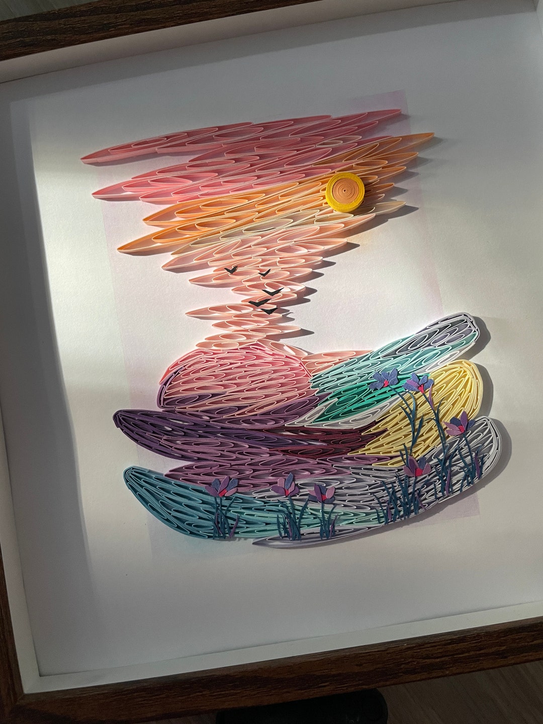 Quilling Pink Sunset Paper Nature Pink Sunset Quilling Sky Sunset in ...