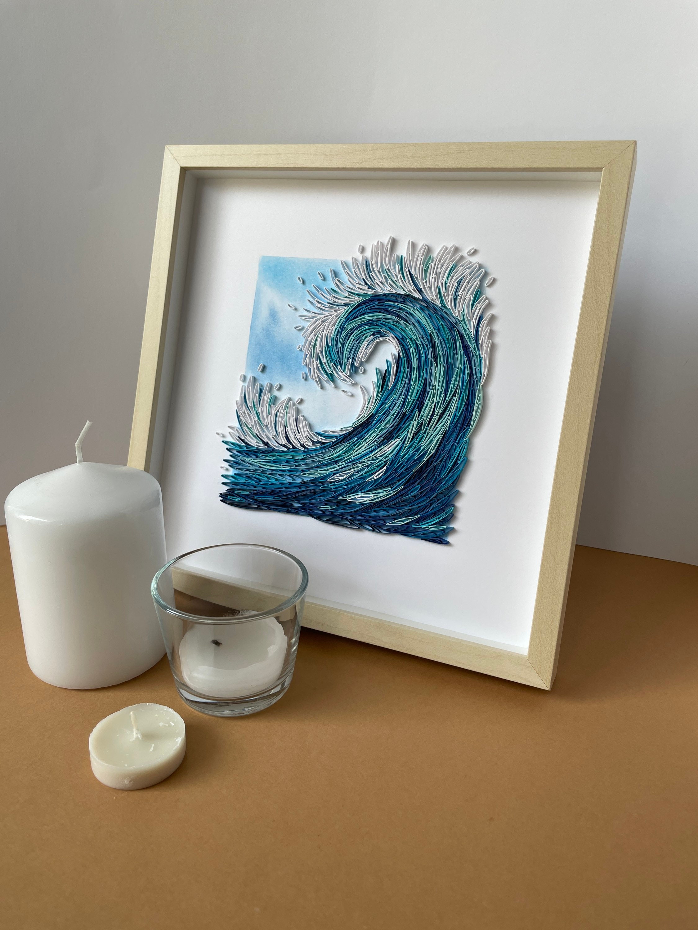 Quilling Wave Wave Water Splashes Paper Painting Quilling Ocean Wall ...