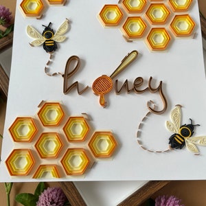 Quilling Honey Paper Bees Quilling Honeycombs Wall Art Home Decor Paper ...