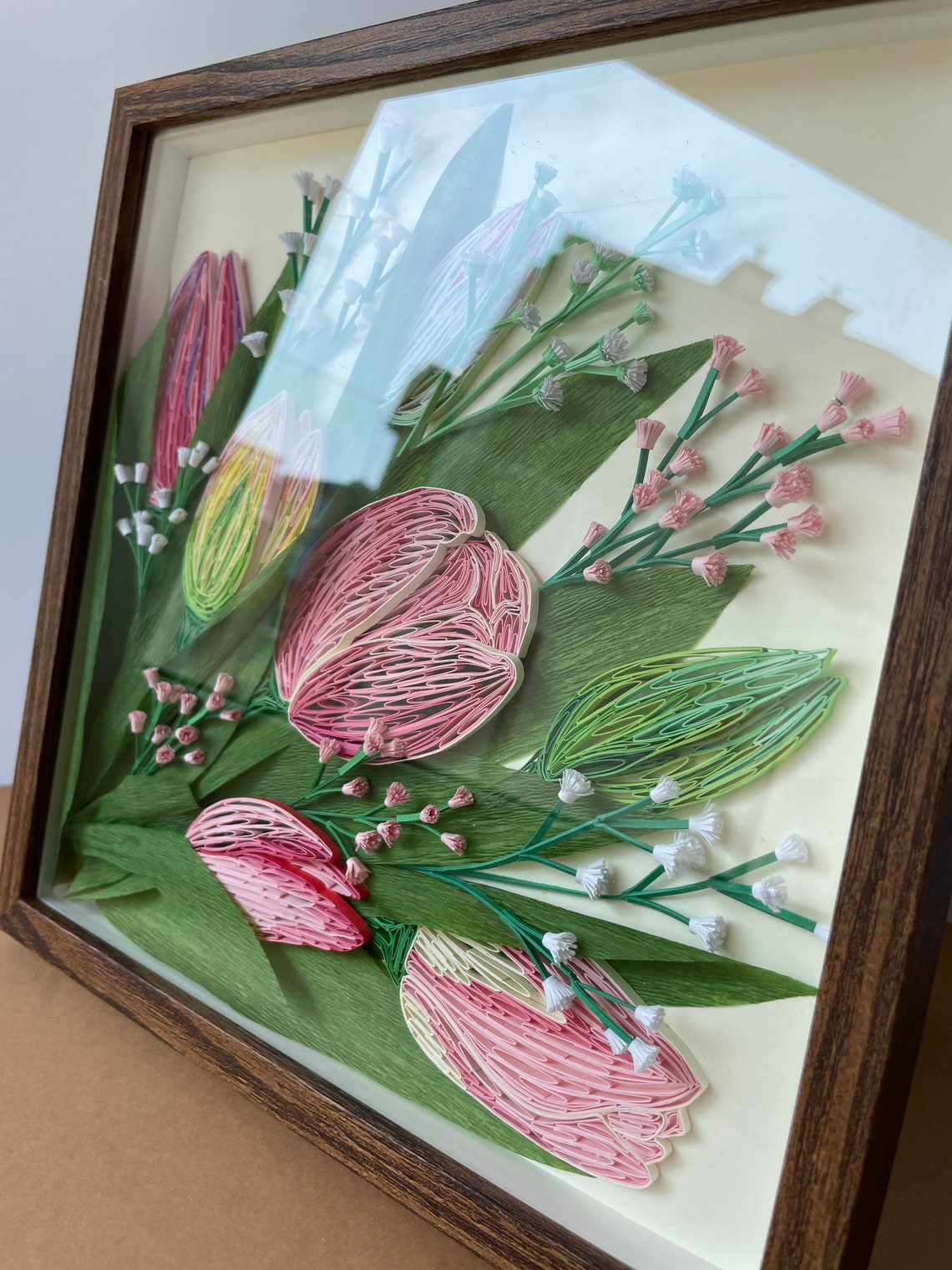 Quilling Tulip Paper Flowers Wall Art Quilling Painting Home Decor ...