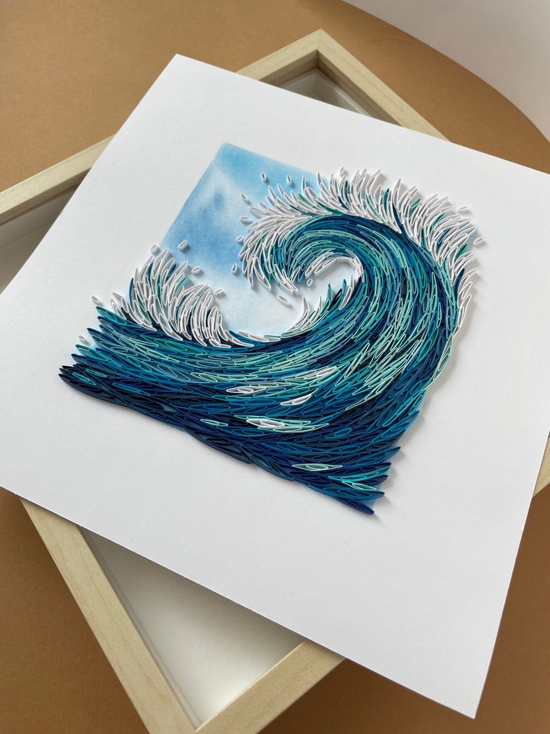Quilling Wave Wave Water Splashes Paper Painting Quilling Ocean Wall ...
