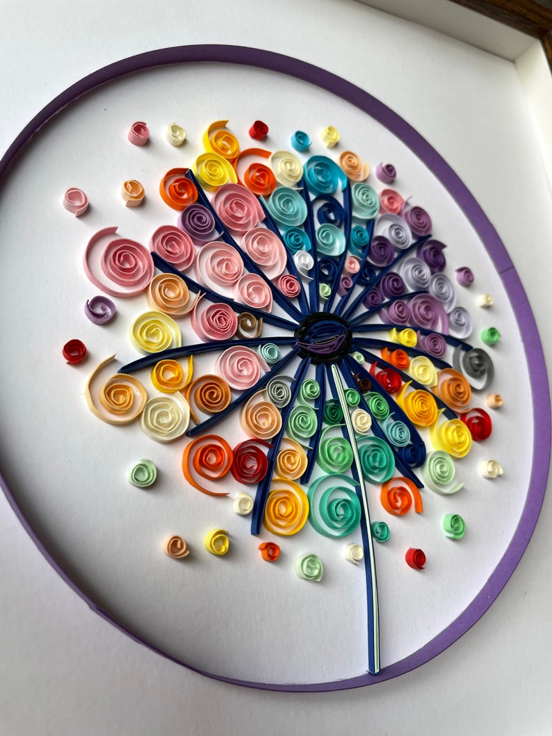Whimsical Paper Flower Art – Framed Quilling Dandelion | Nature ...