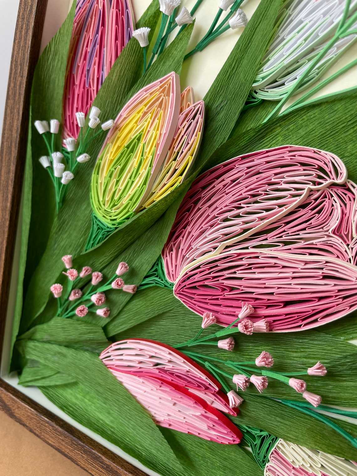 Quilling Tulip Paper Flowers Wall Art Quilling Painting Home Decor ...