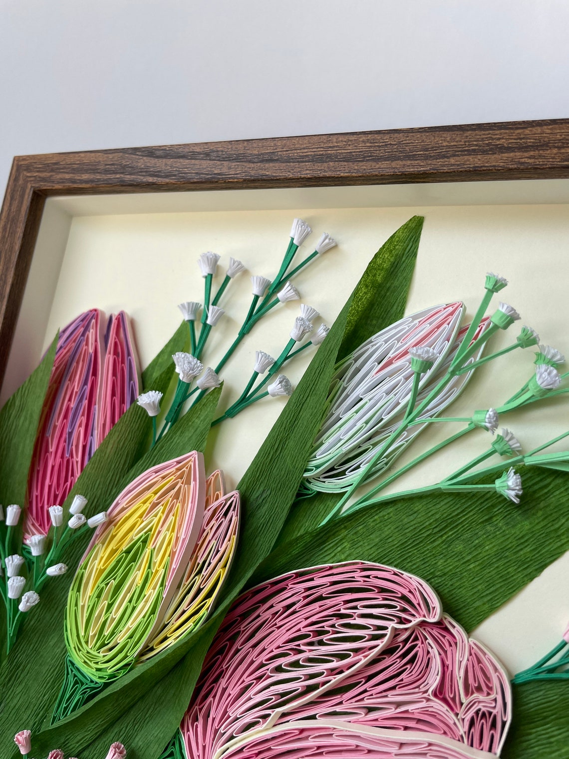 Quilling Tulip Paper Flowers Wall Art Quilling Painting Home Decor ...