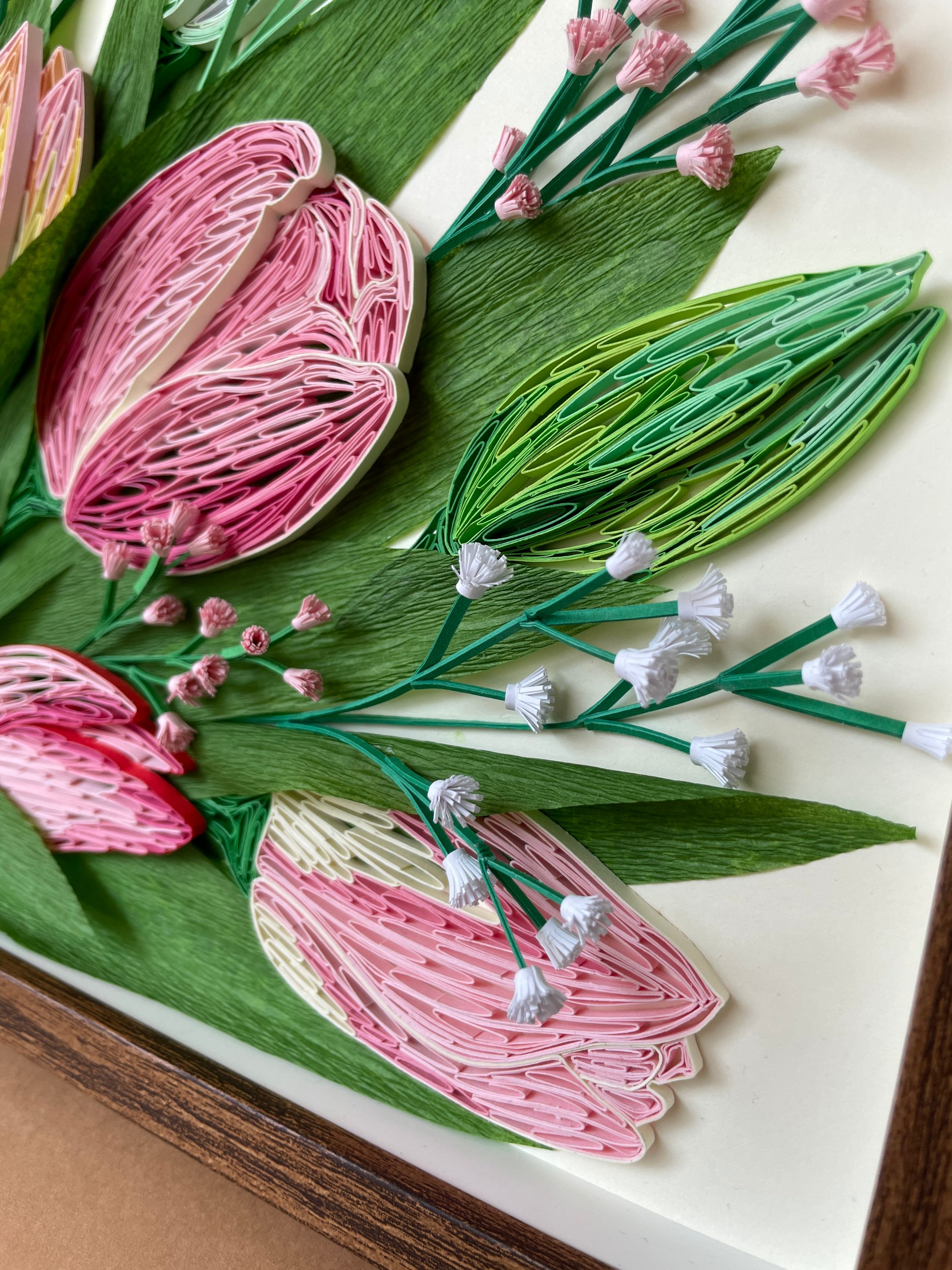 Quilling Tulip Paper Flowers Wall Art Quilling Painting Home Decor ...