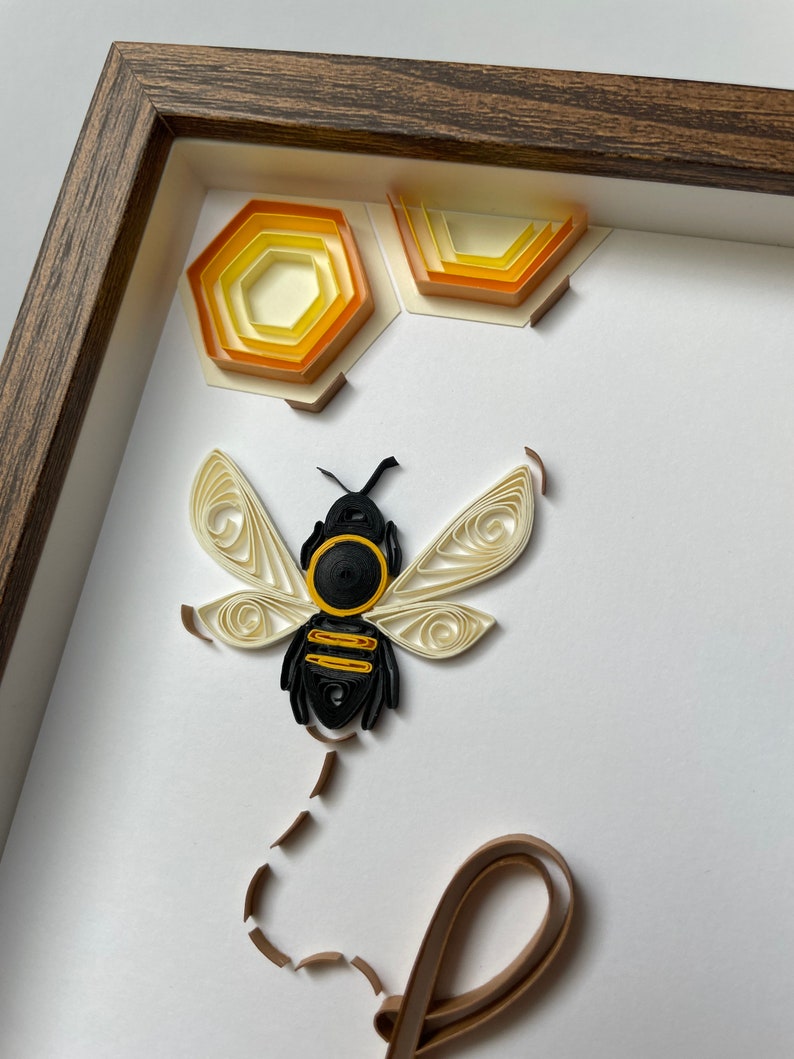 Quilling Honey Paper Bees Quilling Honeycombs Wall Art Home Decor Paper ...