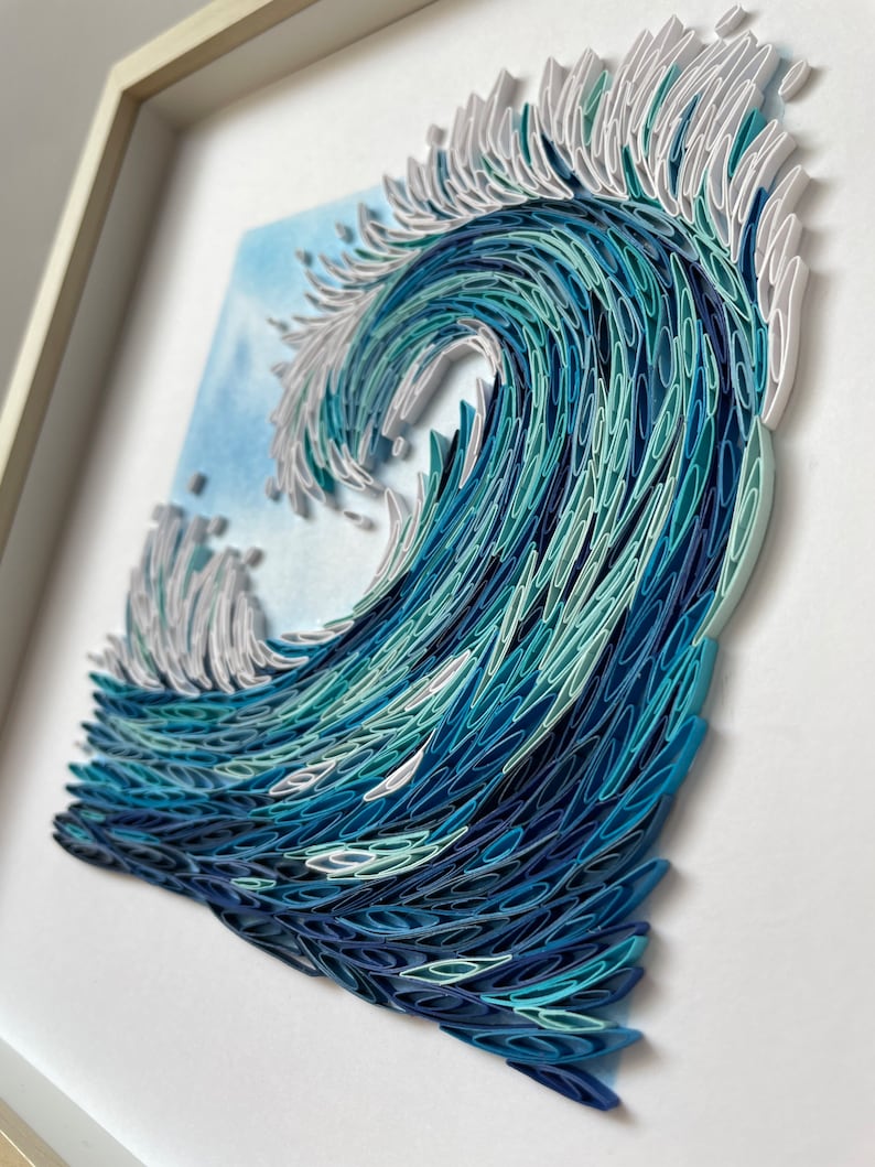 Quilling Wave Wave Water Splashes Paper Painting Quilling Ocean Wall ...
