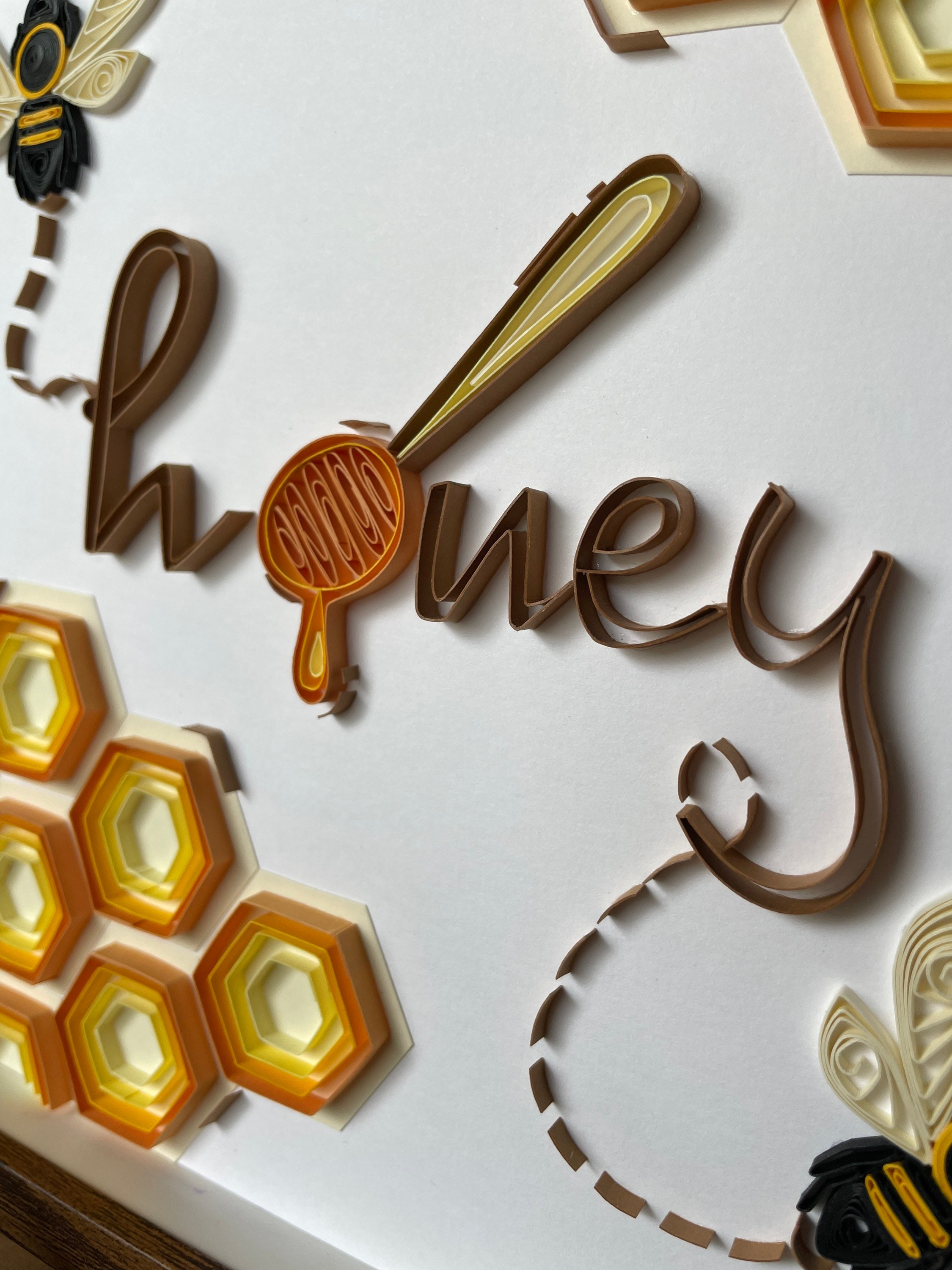Quilling Honey Paper Bees Quilling Honeycombs Wall Art Home Decor Paper ...