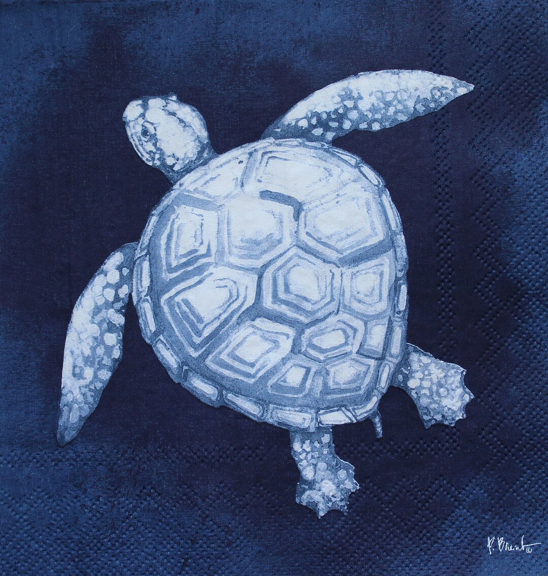 Decoupage Lunch Napkins / Sea Turtle - Etsy