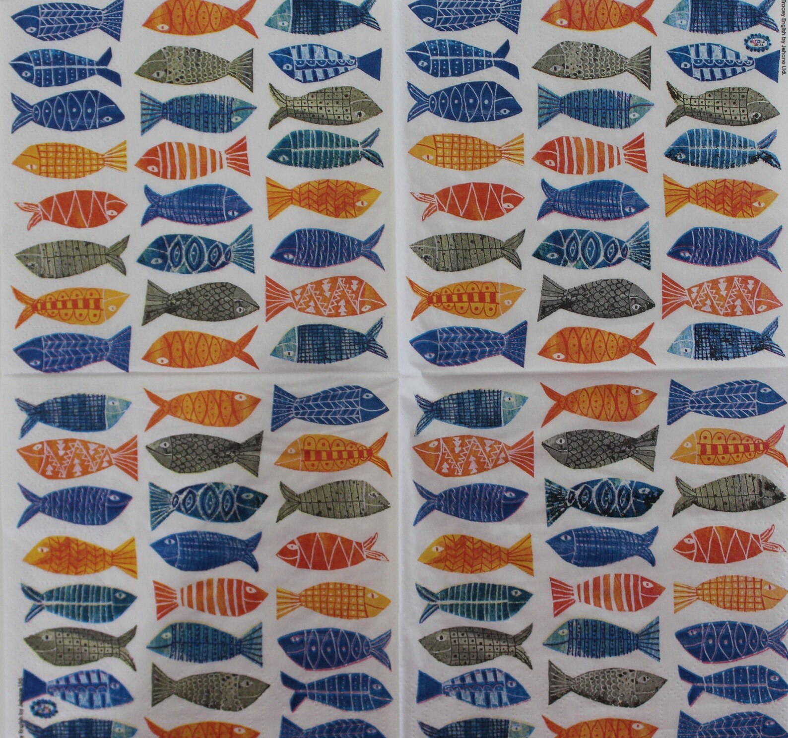 Decoupage Cocktail Napkins / Fish - Etsy