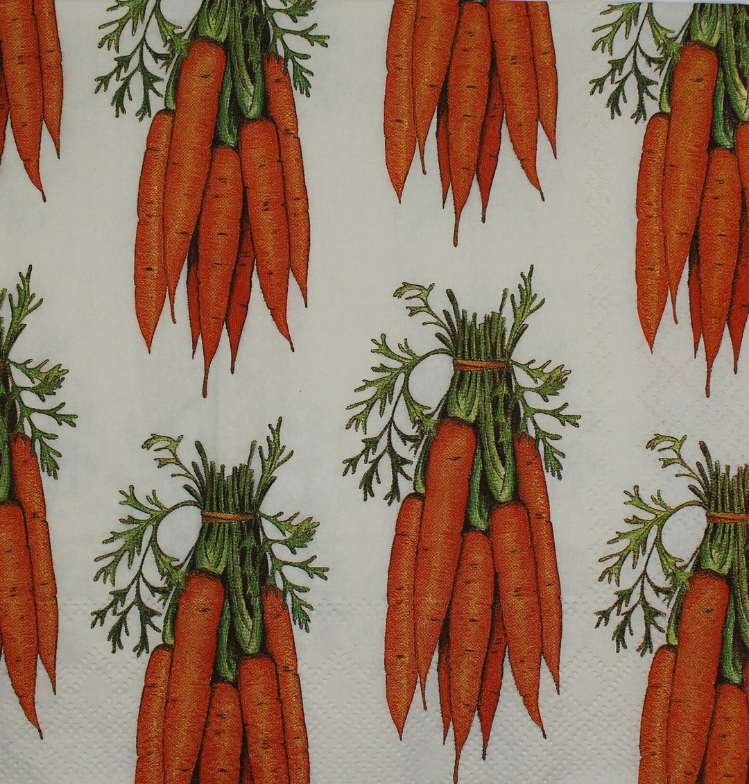 Decoupage Lunch Napkins / Carrot Pattern - Etsy