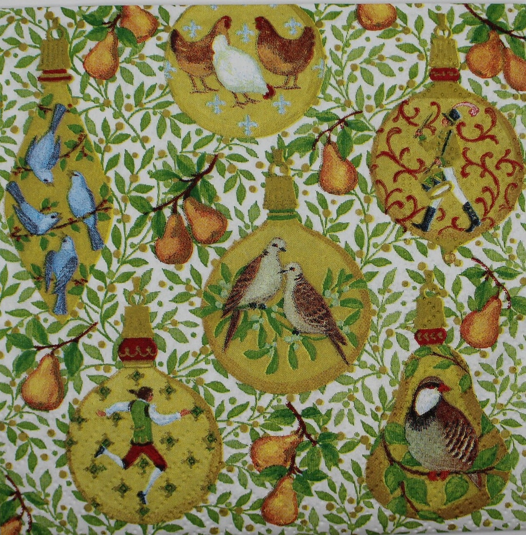 Decoupage Cocktail Napkins / in A Pear Tree - Etsy