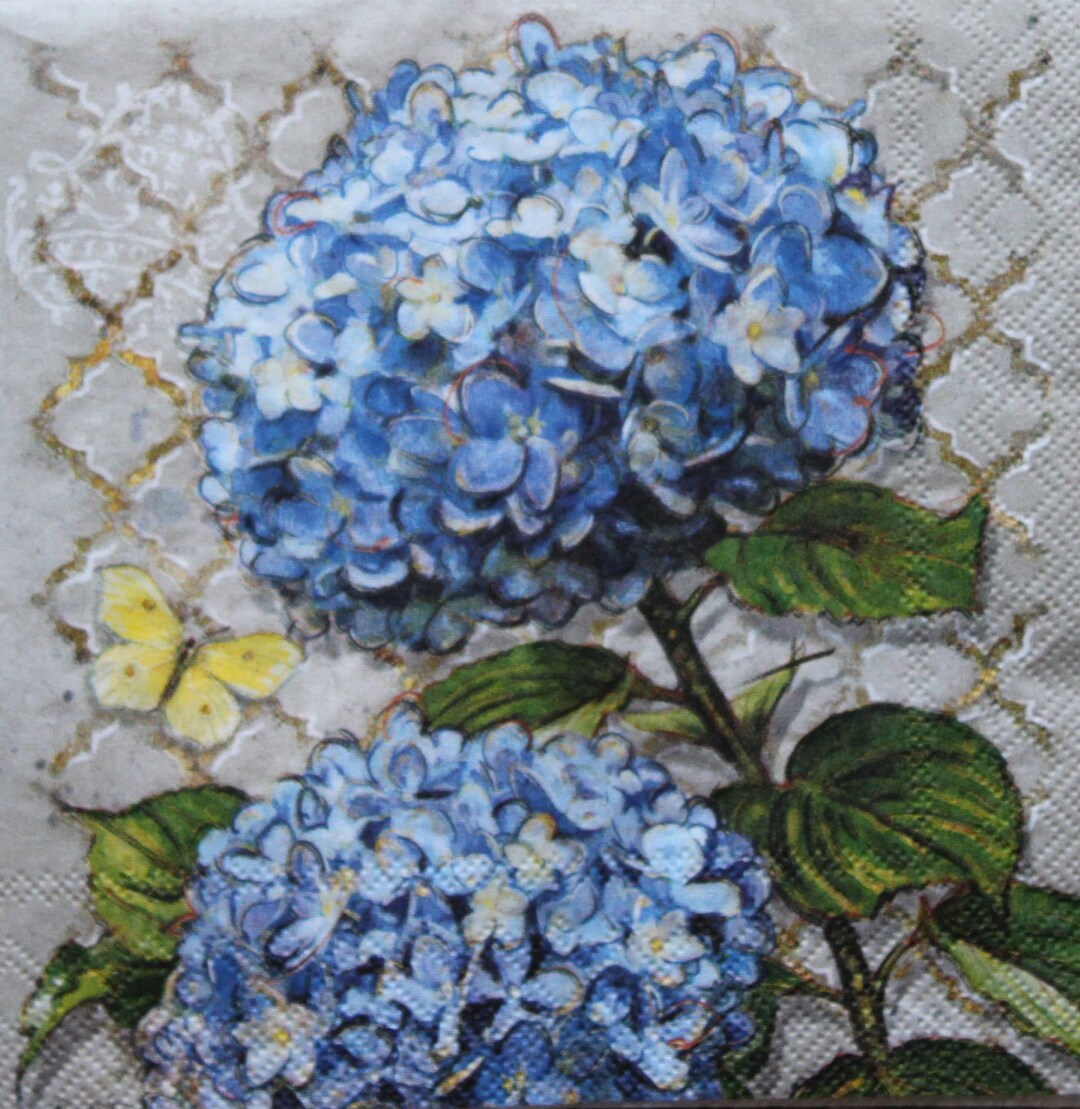 Decoupage Napkins / Blue Hydrangeas - Etsy