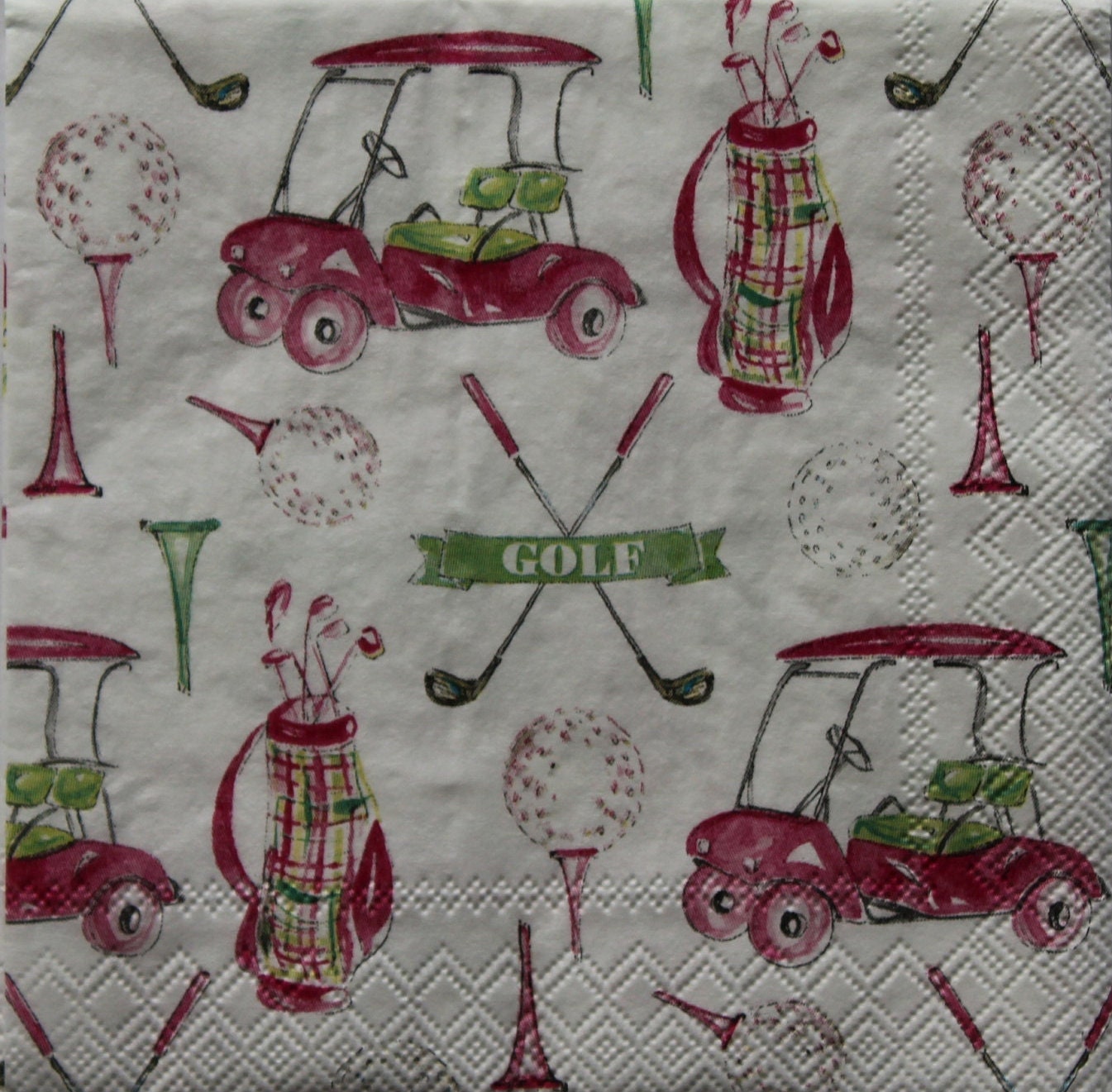 Decoupage Cocktail Napkins / Girly Golf - Etsy