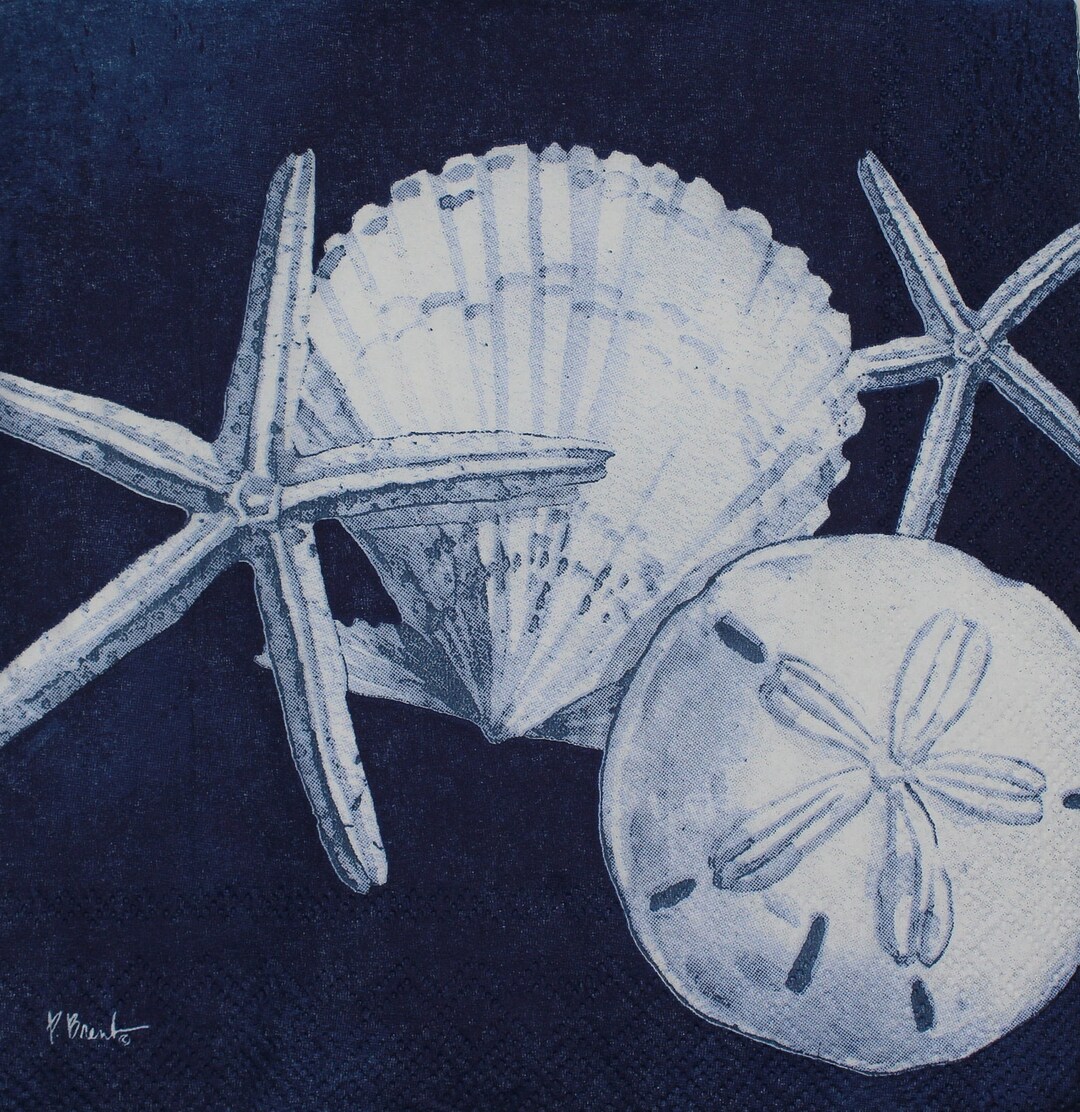 Decoupage Cocktail Napkins / Seashells - Etsy