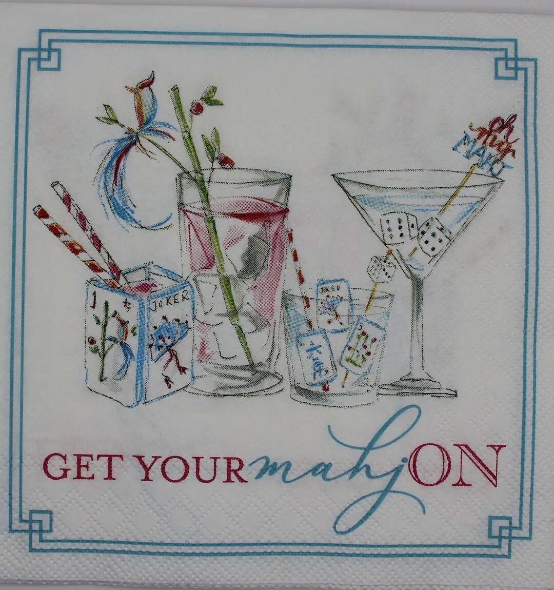 Decoupage Cocktail Napkins (NOT PACKAGES) / Mahjong Drinks - Etsy