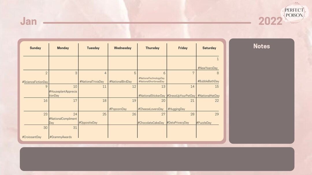 Digital 12 Month Social Media Calendar Design - Etsy