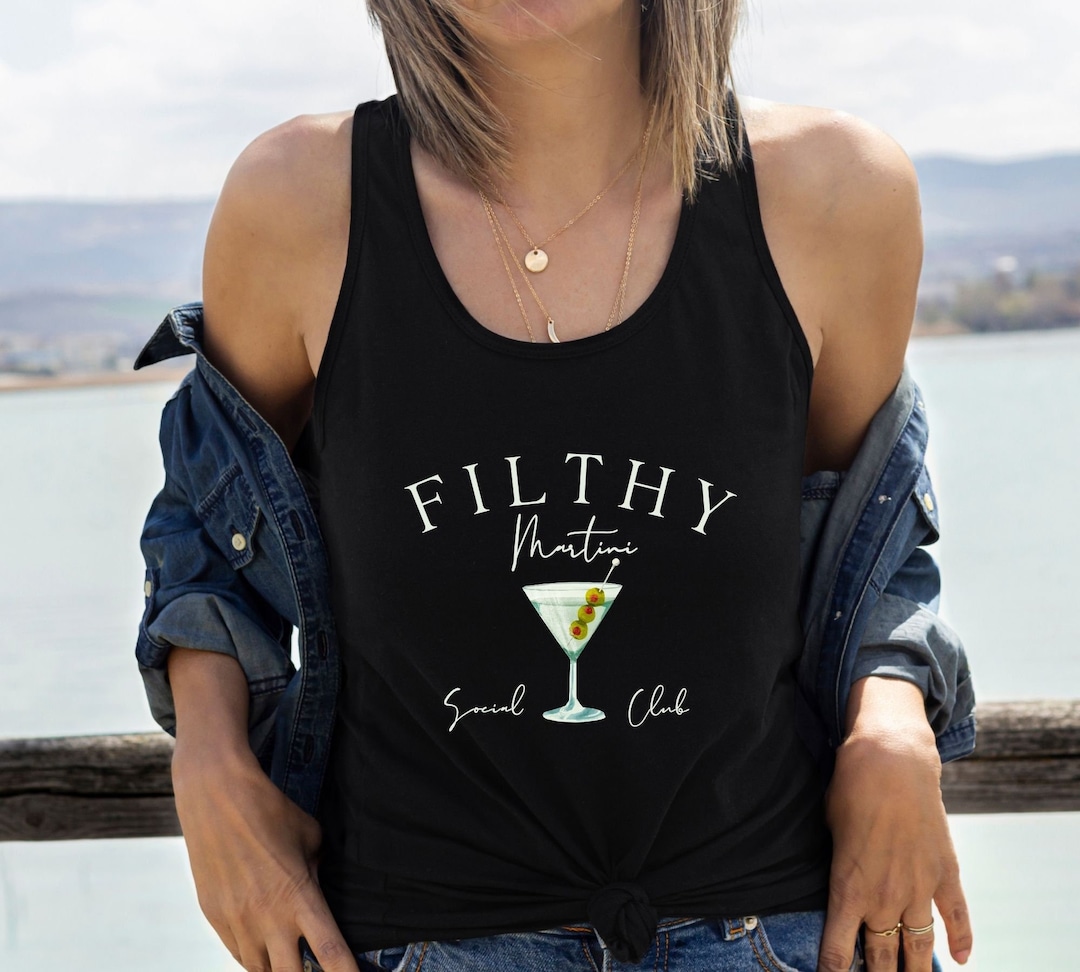 Martini Cocktail Tank Top, Fishy Martini Lover Gift, Dirty Martini ...