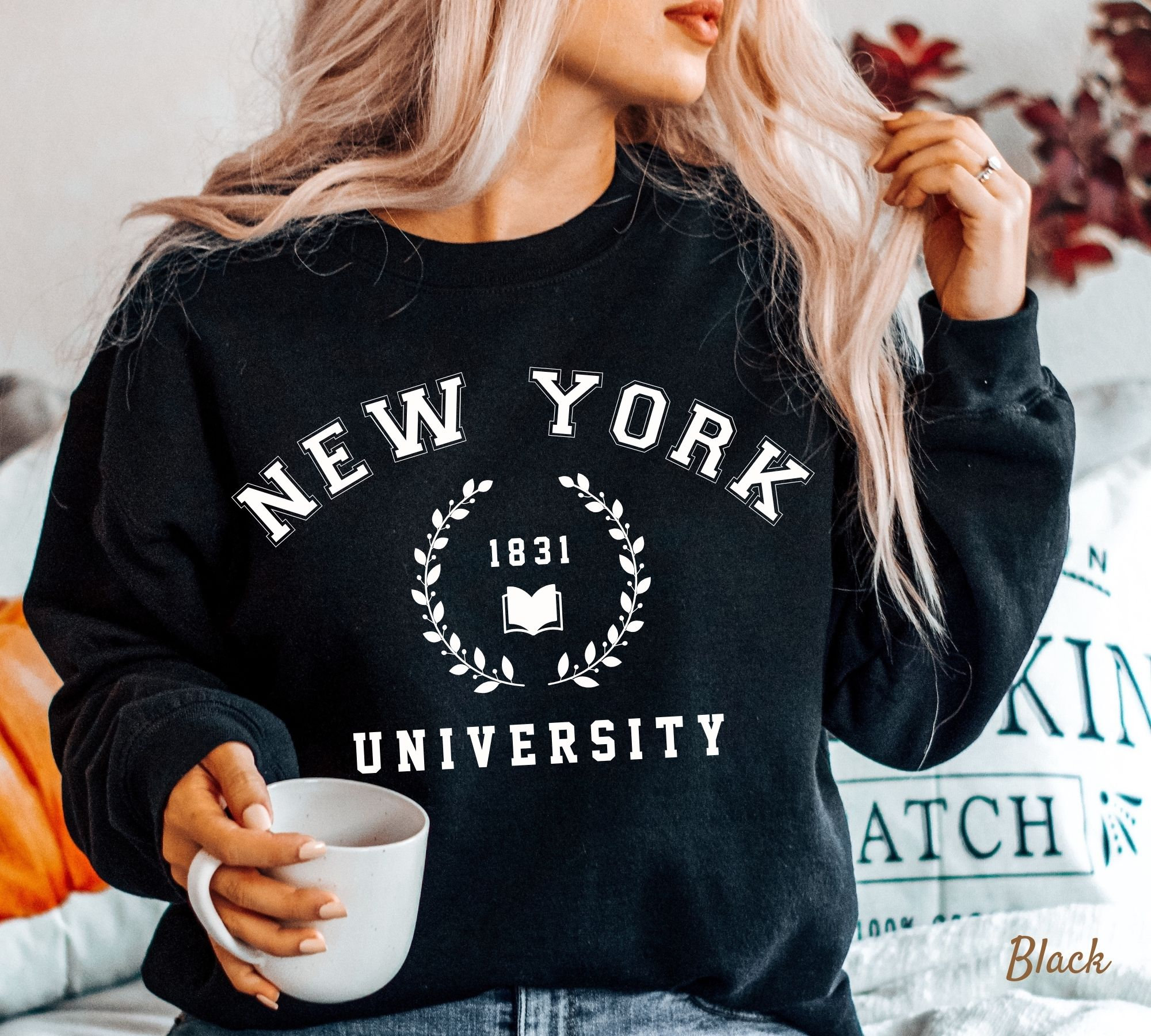 NYU Sweatshirt, NYU Crewneck, New York University, Varsity Pullover ...