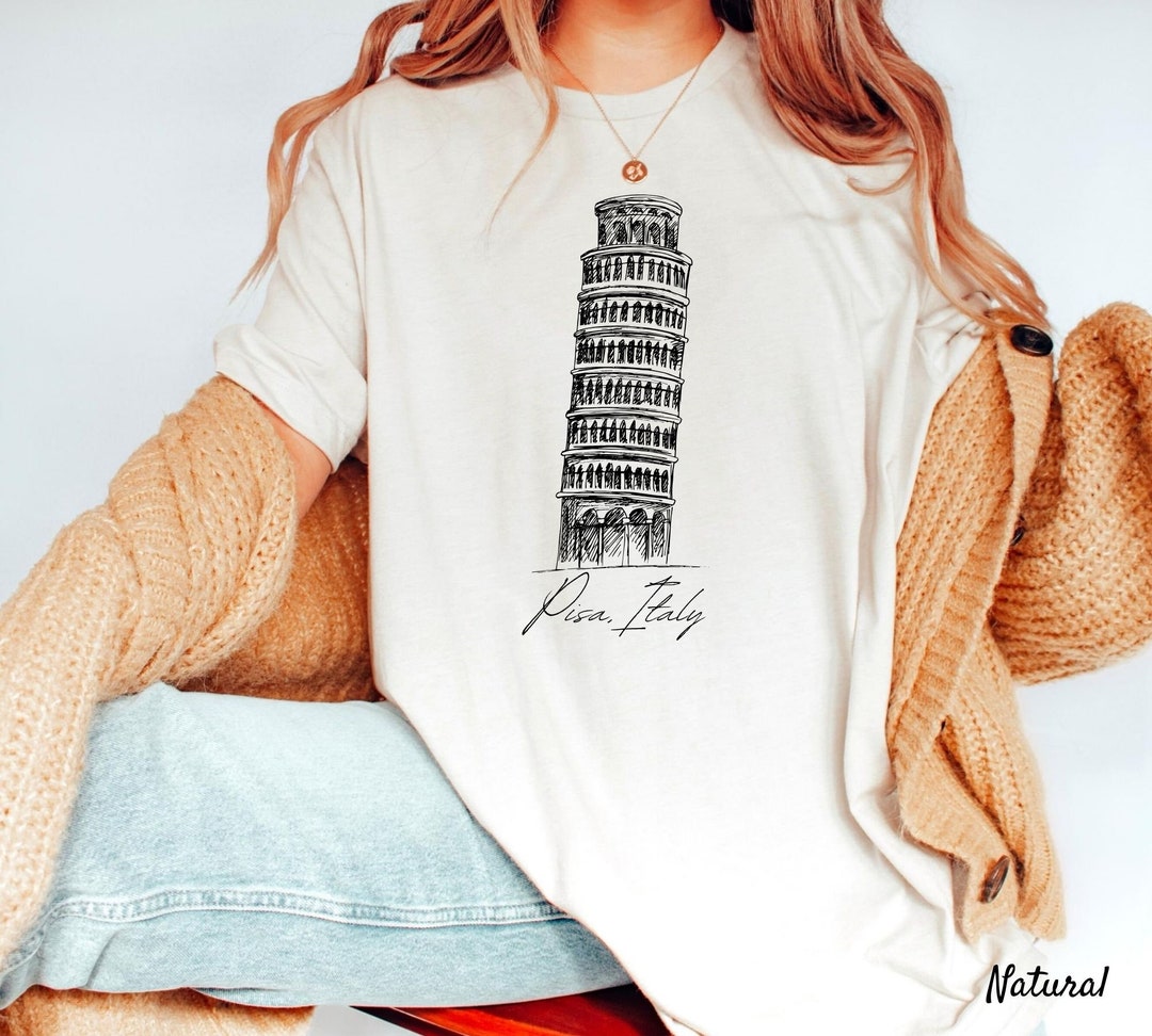 Pisa Italy T Shirt, Pisa Tower, Italian Town Pisa Skyline T Shirt, Soft ...