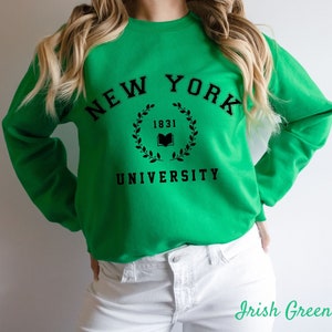 NYU Sweatshirt, NYU Crewneck, New York University, Varsity Pullover ...