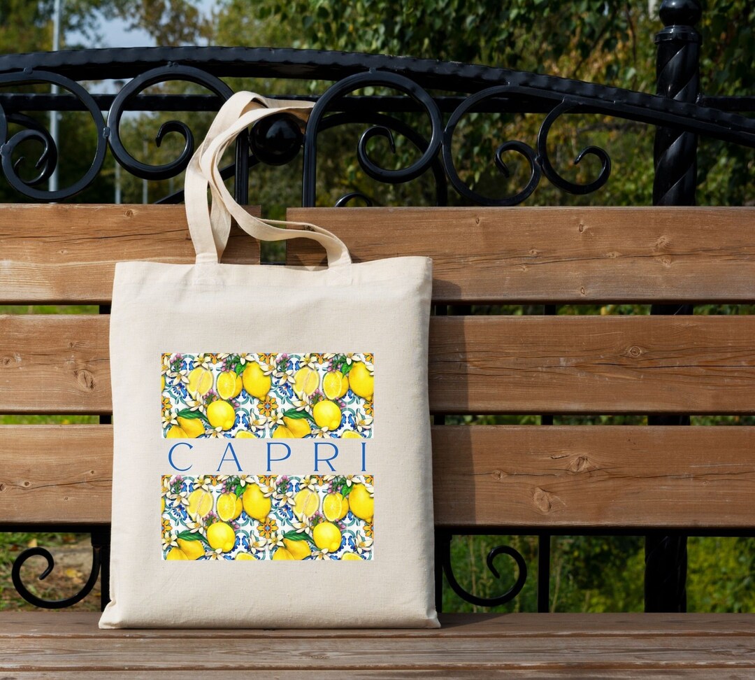Capri Amalfi Coast Italy Tote Bag, Italy Lover Gift, Capri Island Tote ...