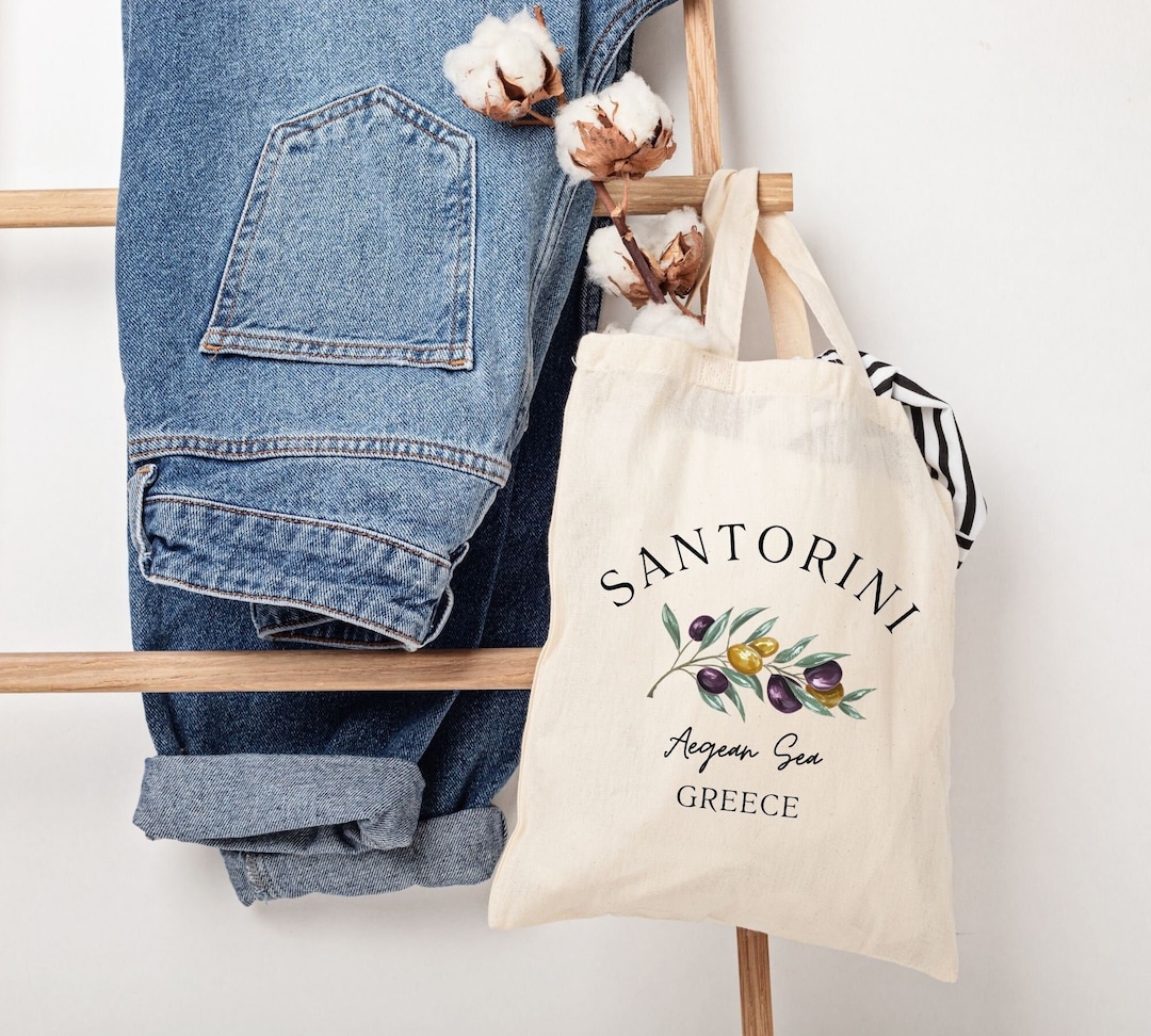 Santorini Tote Bag, Bachelorette Party Greece Tote Bag, Greek Tote Bag ...