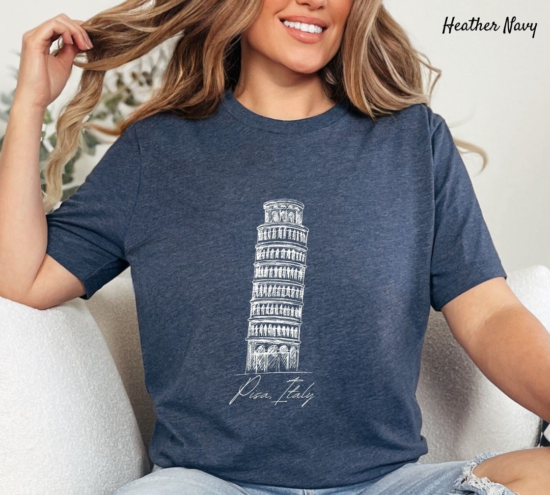 Pisa Italy T Shirt, Pisa Tower, Italian Town Pisa Skyline T Shirt, Soft ...