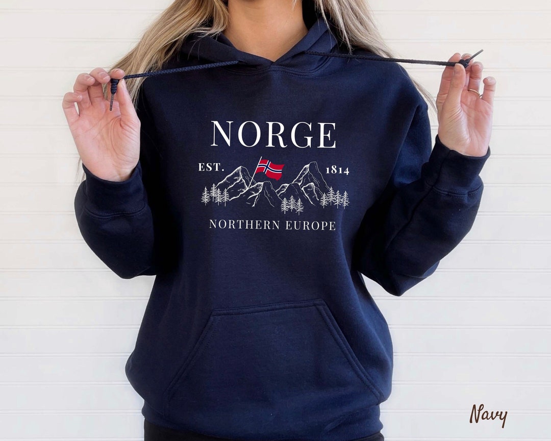 Norge Hoodie, Norwegian Gift, Northern Europe Gift Norway Flag, Nordic ...