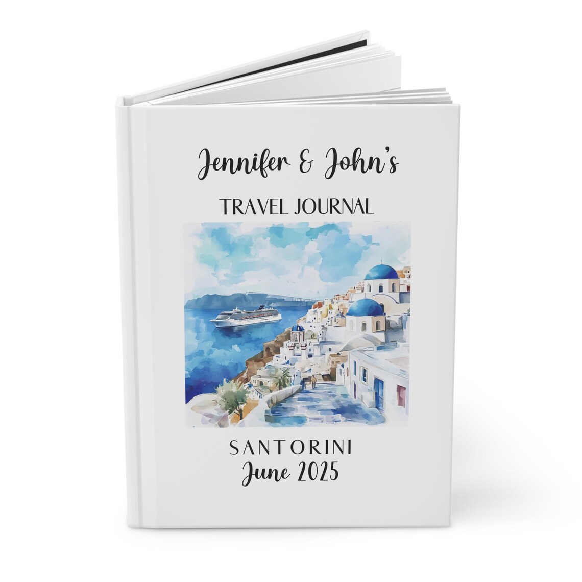 Custom Greek Islands Travel Journal, Santorini, Mykonos, Naxos, Greece ...