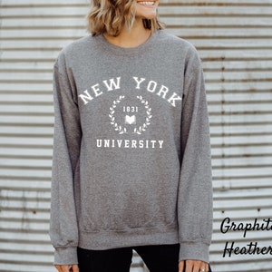 NYU Sweatshirt, NYU Crewneck, New York University, Varsity Pullover ...